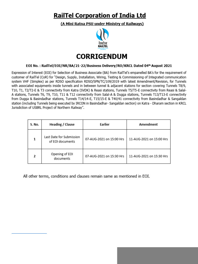 Corrigendum 2 On Enivida | PDF | Railway Companies