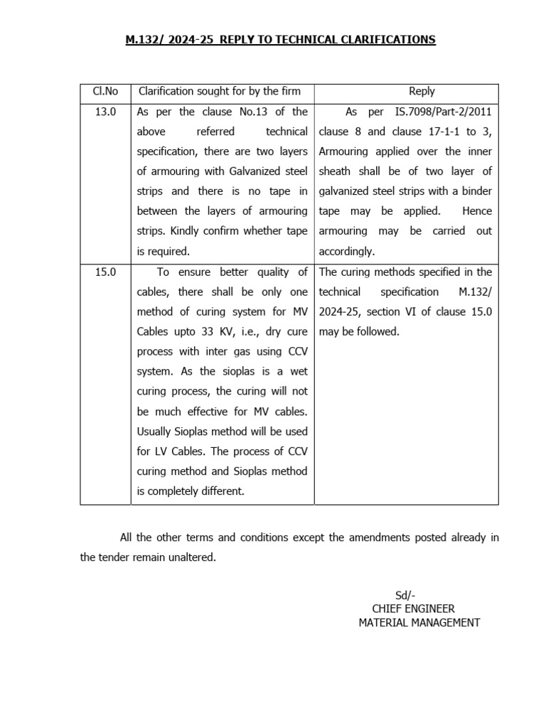 M.132-Technical Clarification | PDF