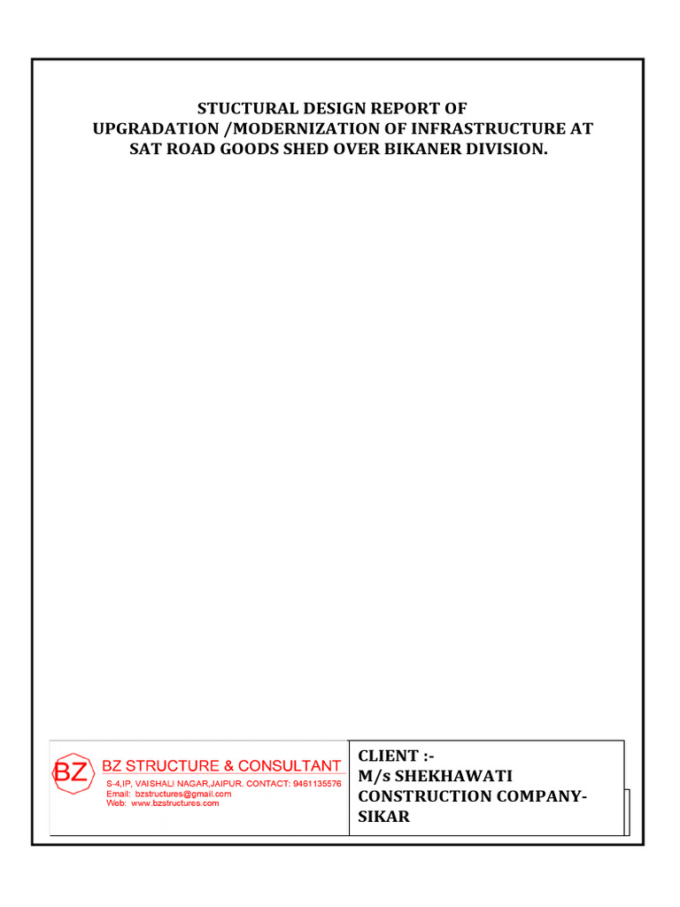 Design Report - UPGRADATION MODERNIZATION OF INFRASTRUCTURE AT BIKANER ...