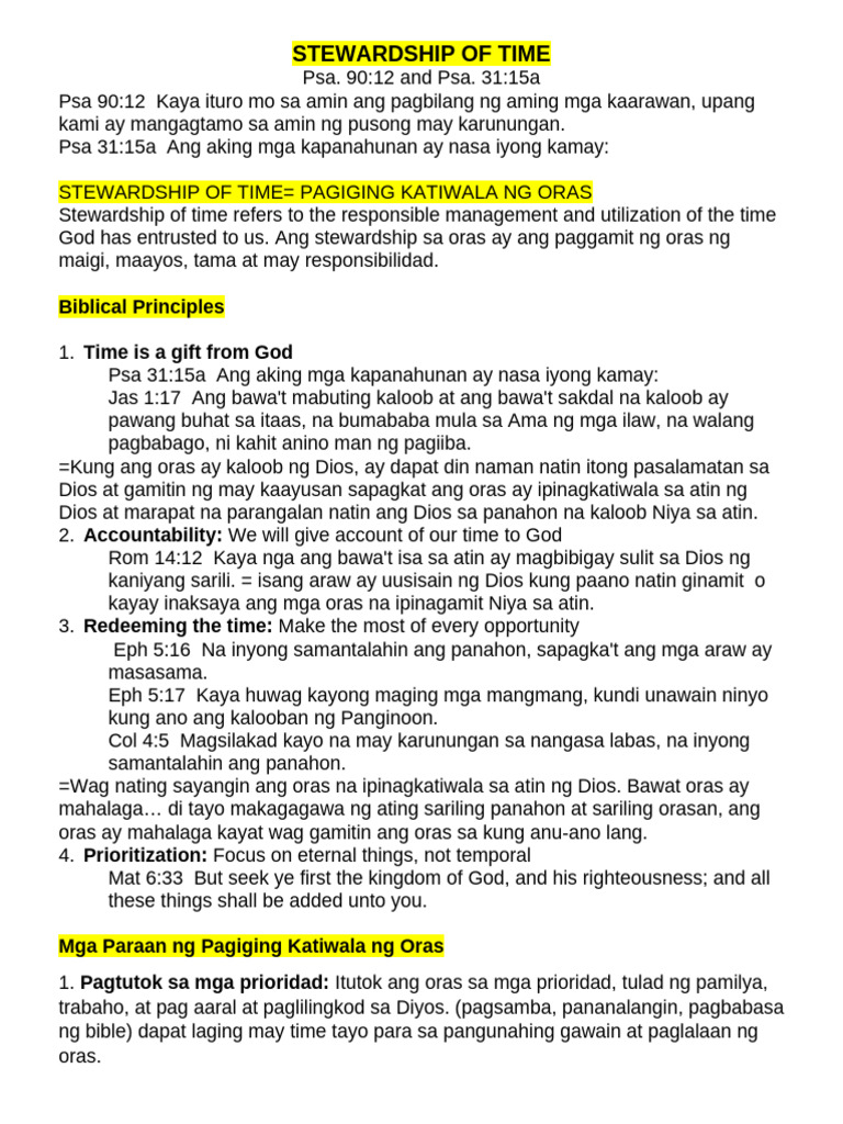 Stewardship of Time | PDF