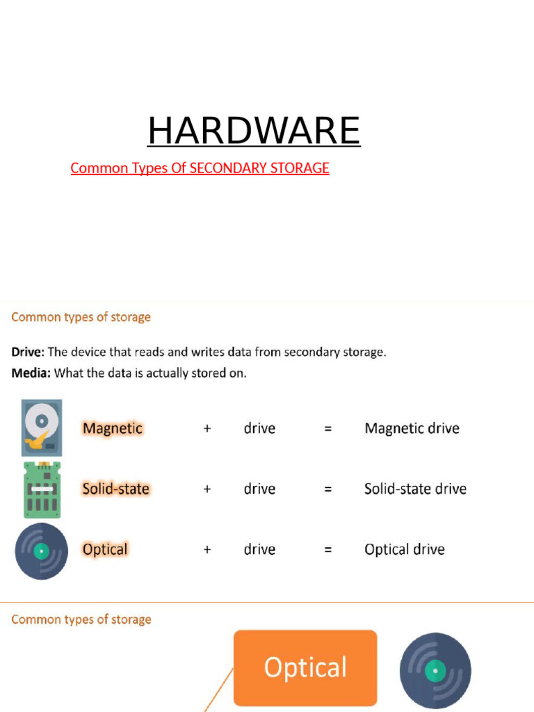 Common Types of Secondary Storage | PDF