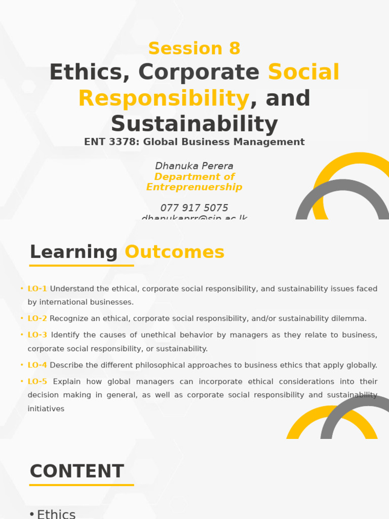 Ethics, CSR and Sustanbality | PDF | Utilitarianism | Justice