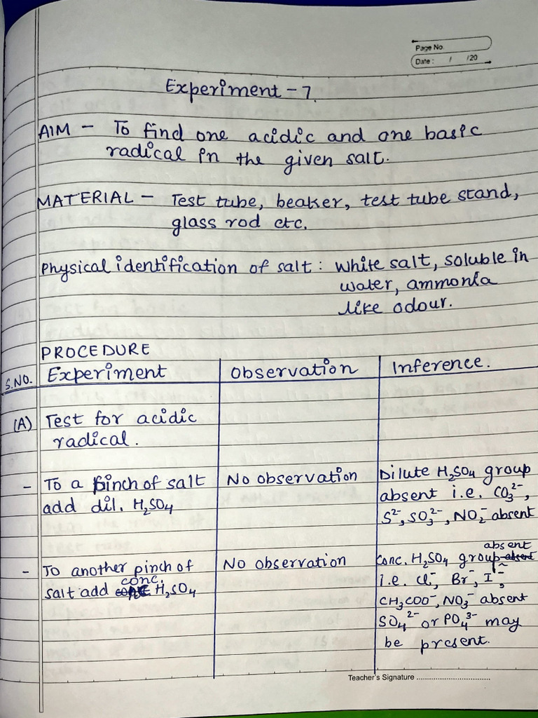 Chemistry Practicals | PDF