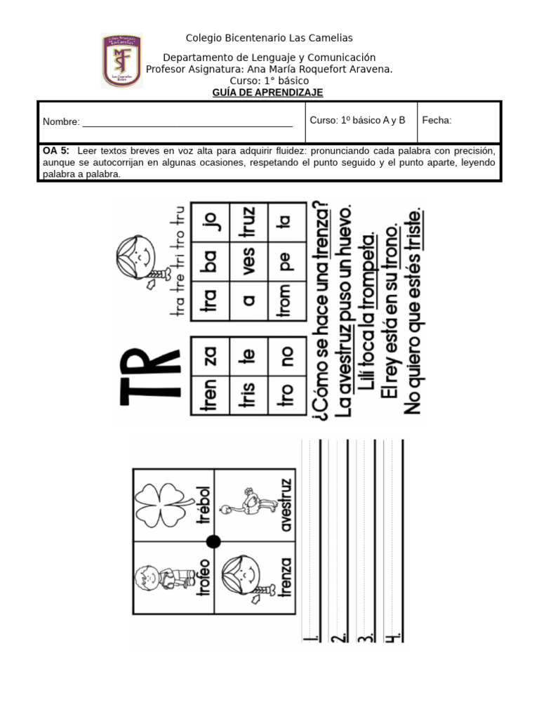 Guía de Aprendizaje Primero TR TL | PDF