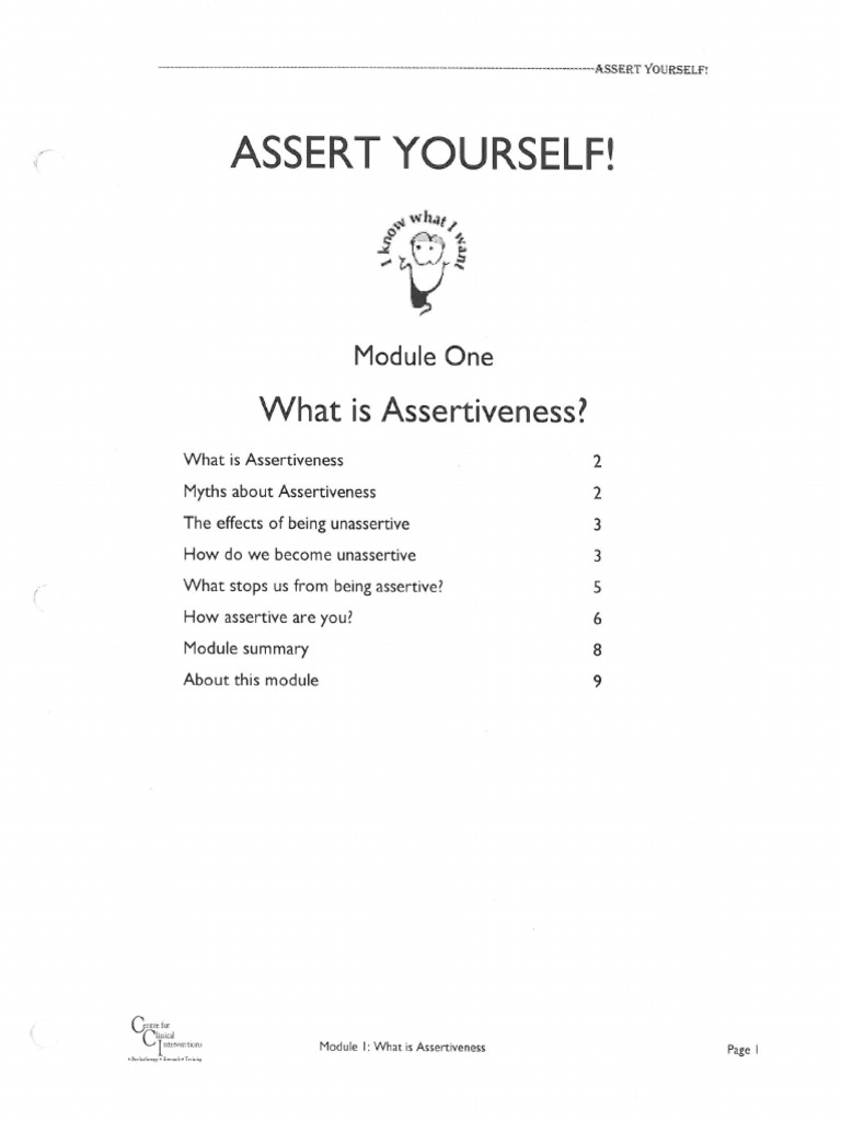 CRS - WSM MHA Rockland Assert Yourself | PDF