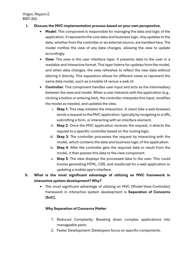 07 Task Performance 1_Virgen | PDF | Model–View–Controller | Computer Programming