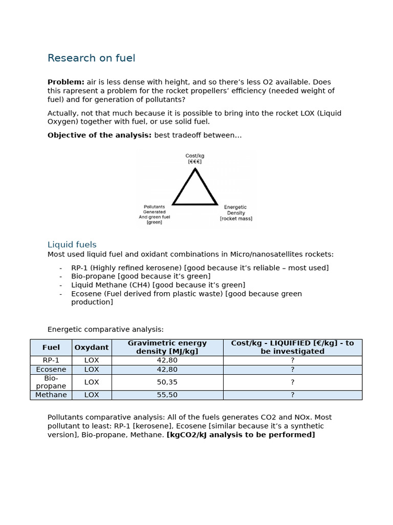 Research on fuel | PDF | Rocket Propellant | Launch Vehicle