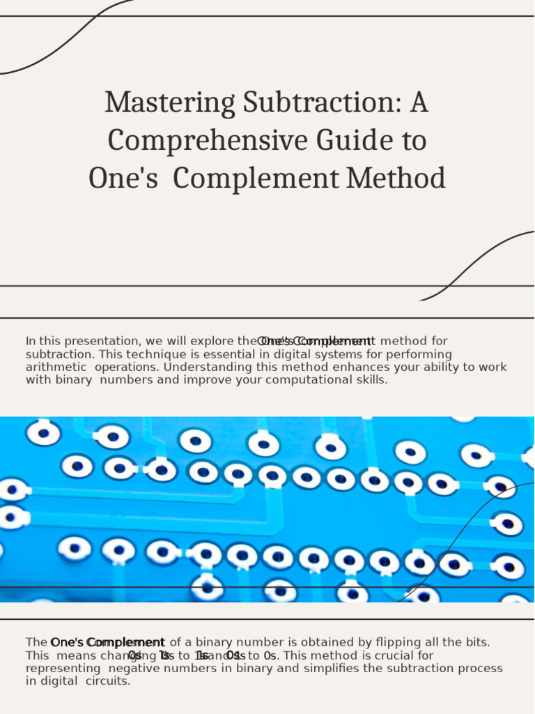 Slidesgo Mastering Subtraction a Comprehensive Guide to Ones Complement ... Slidesgo Mastering Subtraction a Comprehensive Guide to Ones Complement ...