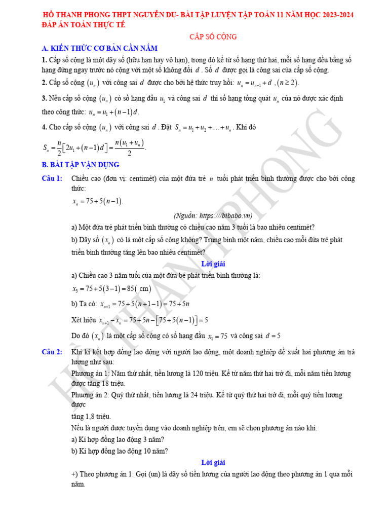 ĐÁP ÁN TOÁN THỰC TẾ CSC-CSN. | PDF