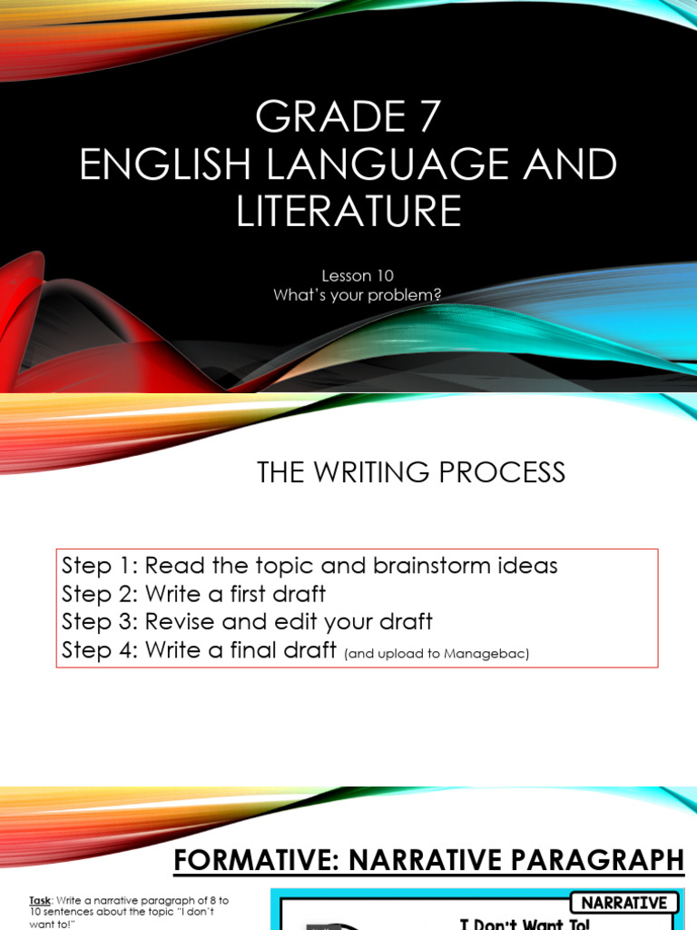 G7 - Language and Literature - Narrative Writing Presentation | PDF