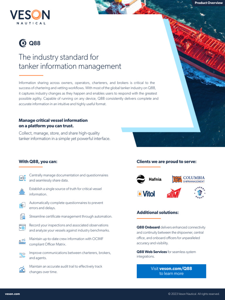 Veson Product Overview Q88 | PDF | Information Science | Computer Science