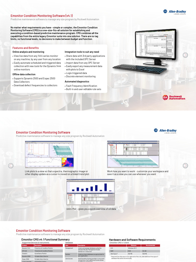 Emonitor Condition Monitoring Software (v4.1) : Features and Benefits ...