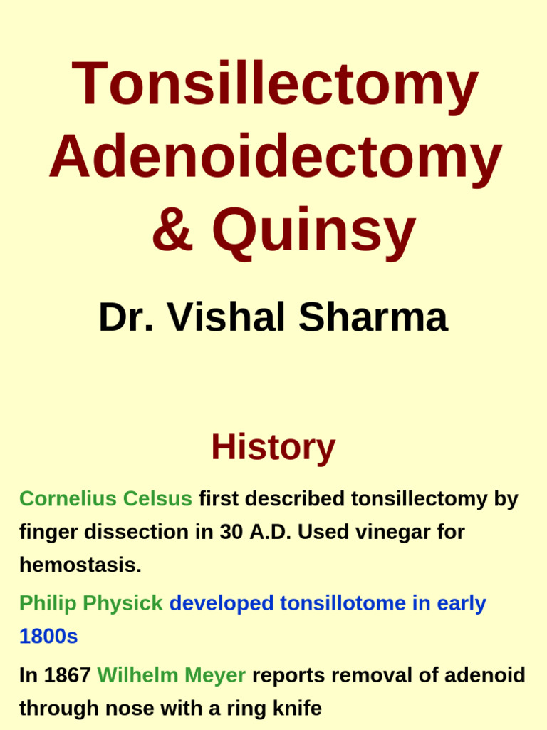 Tonsillectomy & Adenoidectomy | PDF | Diseases And Disorders | Medical Specialties