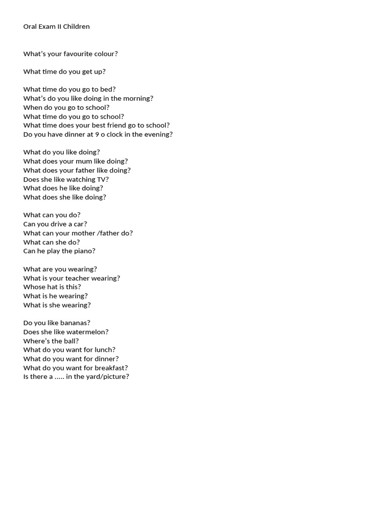 Personal Questions EA | PDF