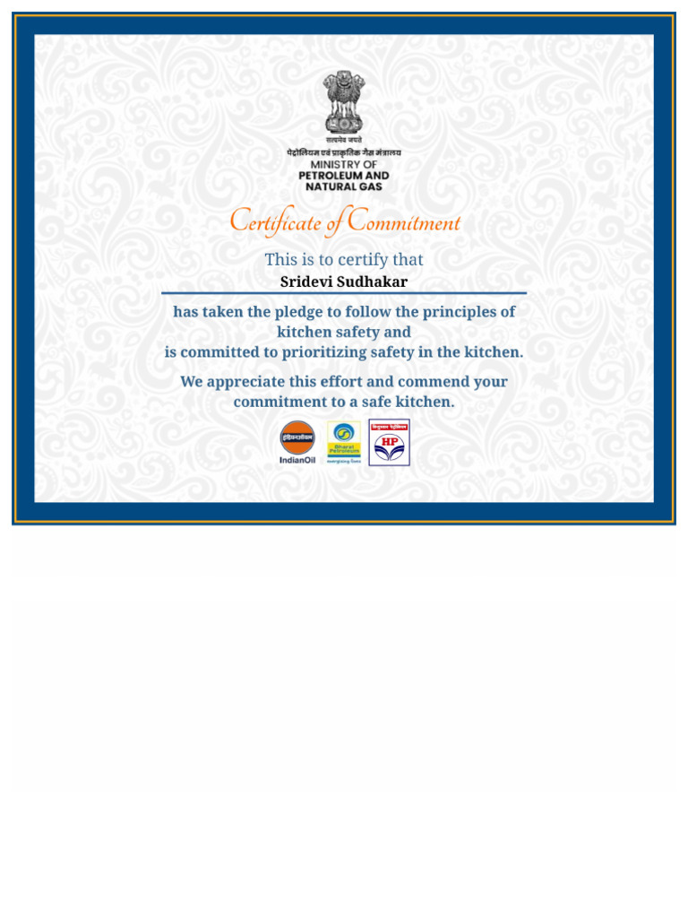 Safety pledge Certificate | PDF