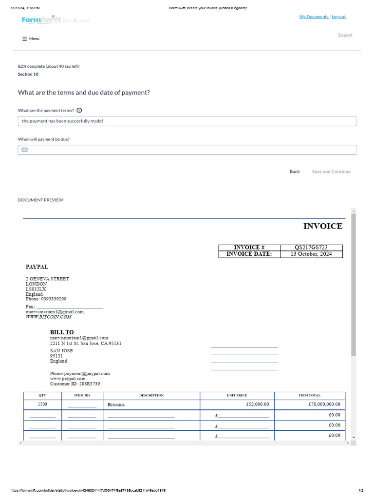 FormSwift - Create Your Invoice (United Kingdom) ! | PDF | Invoice ...