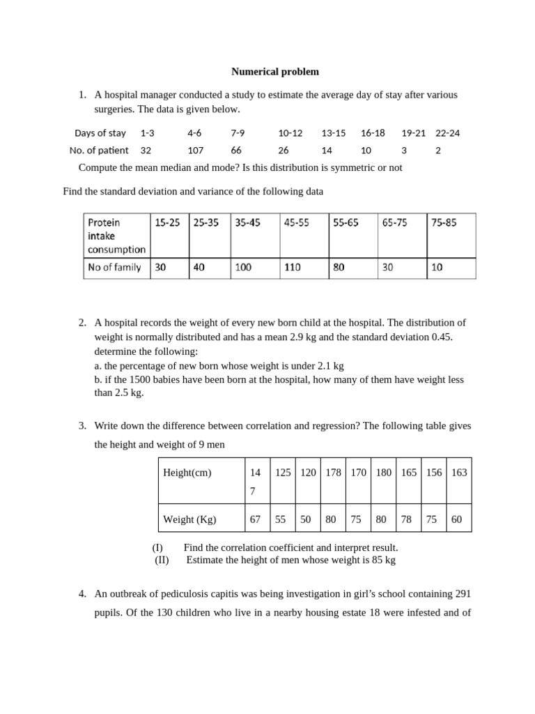 mbbs NUMERICAL | PDF | Standard Deviation | Statistical Analysis