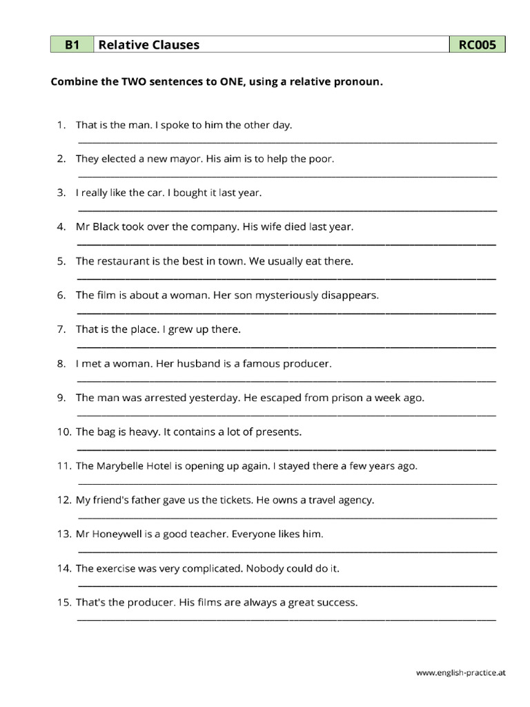 Rc005 Relative Clauses | PDF