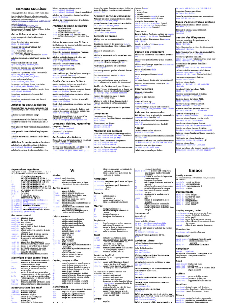 Memento GNU Linux | PDF | ZIP (format de fichier) | Fichier informatique