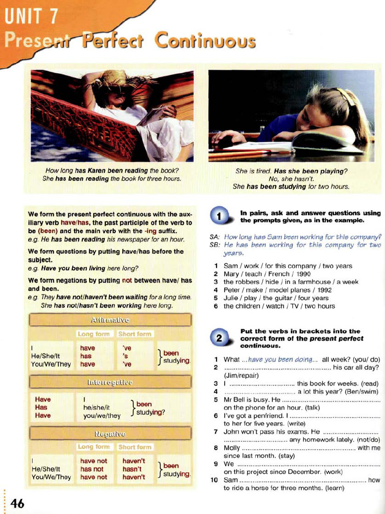 Grammarway2-Present Perfect Continuous | PDF