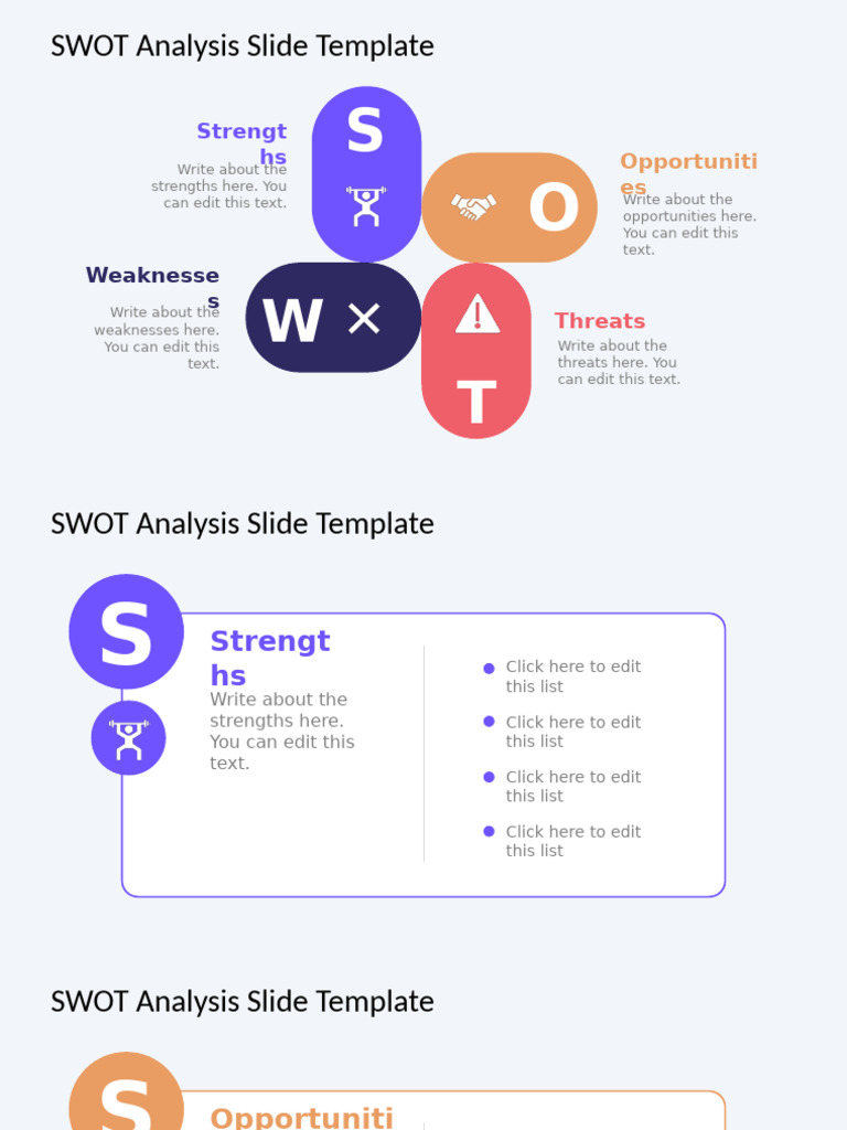 FF0456 01 Editable Swot Analysis Slide Template 16x9 1 | PDF | Swot Analysis | Systems Analysis