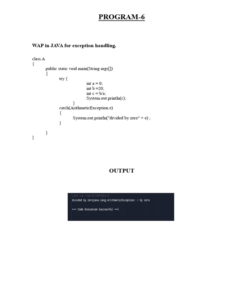 Java Exception Handling Example | PDF