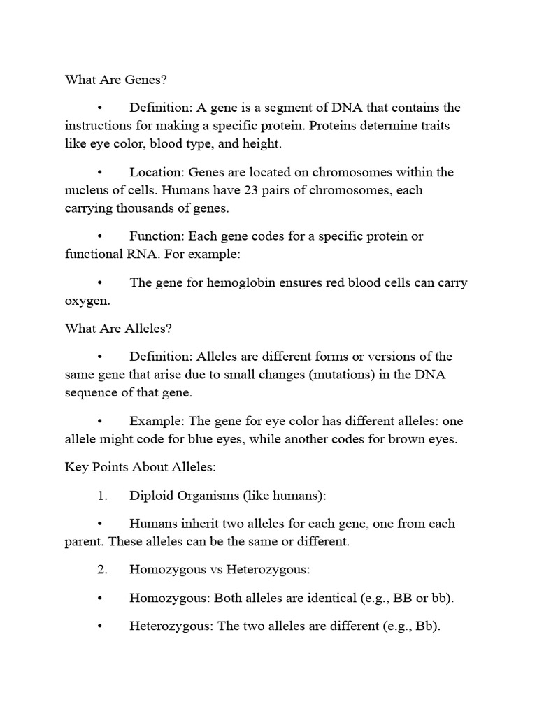 Genes Alleles Phenotype and Genotype | PDF