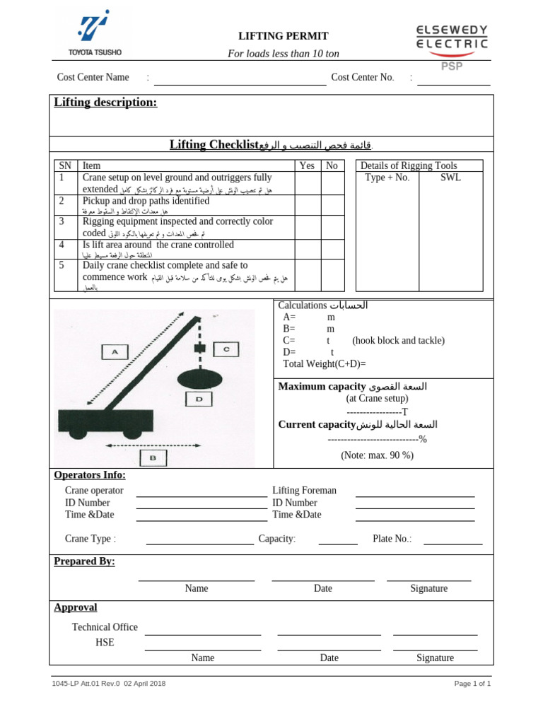 LP Att.01 Lifting Permit | PDF