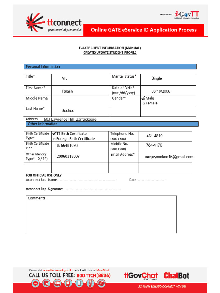 Requirements For Completion of Online GATE Eservice ID Application ...