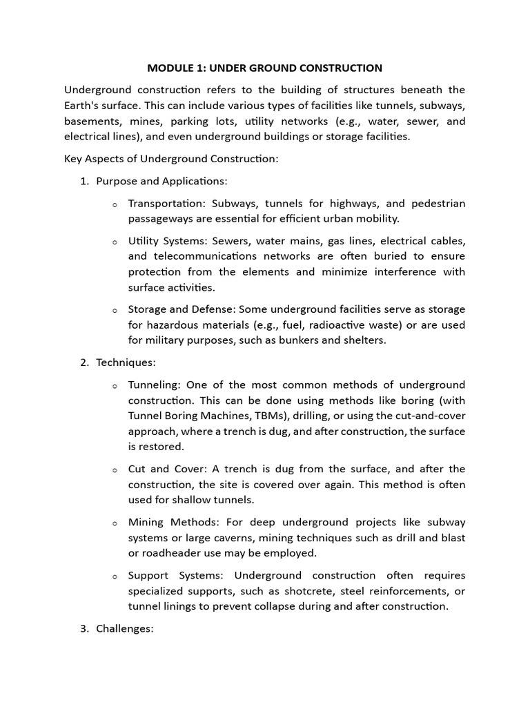 CTSS - Module 1 | PDF | Tunnel | Civil Engineering
