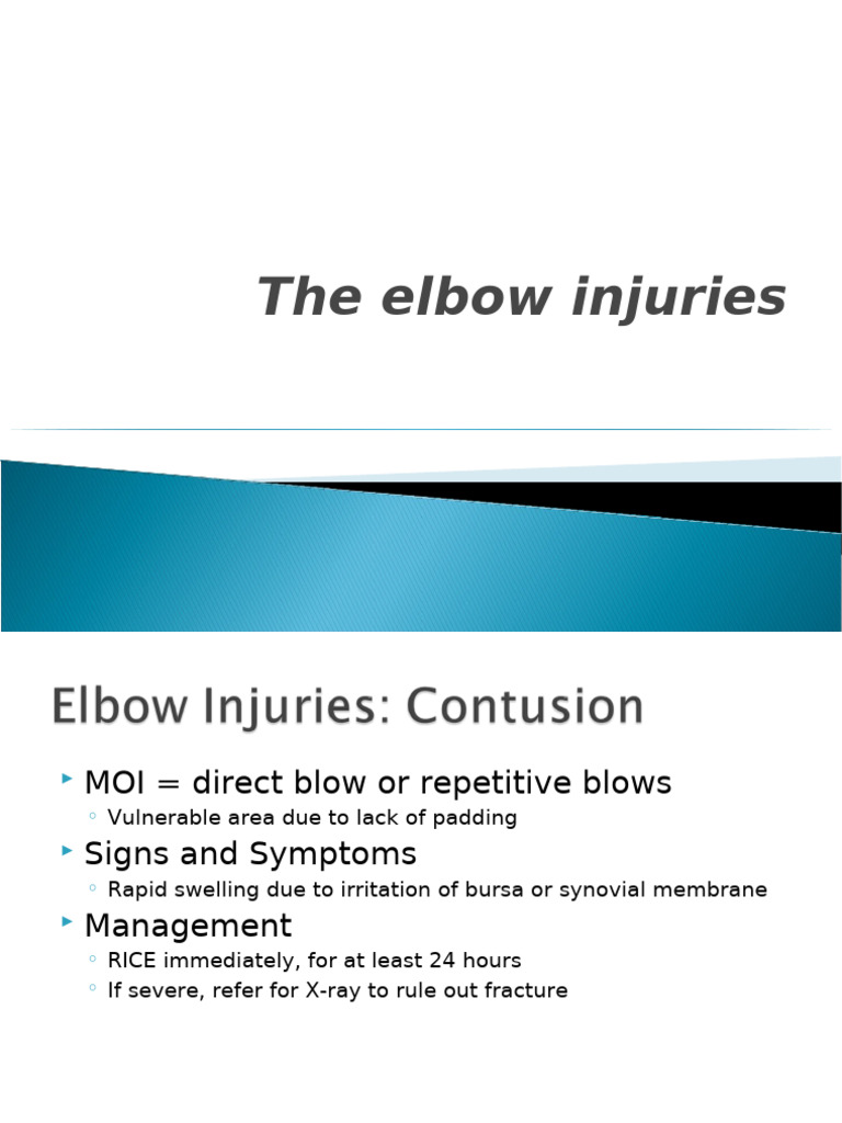 2- Elbow Injuries | PDF | Elbow | Diseases And Disorders