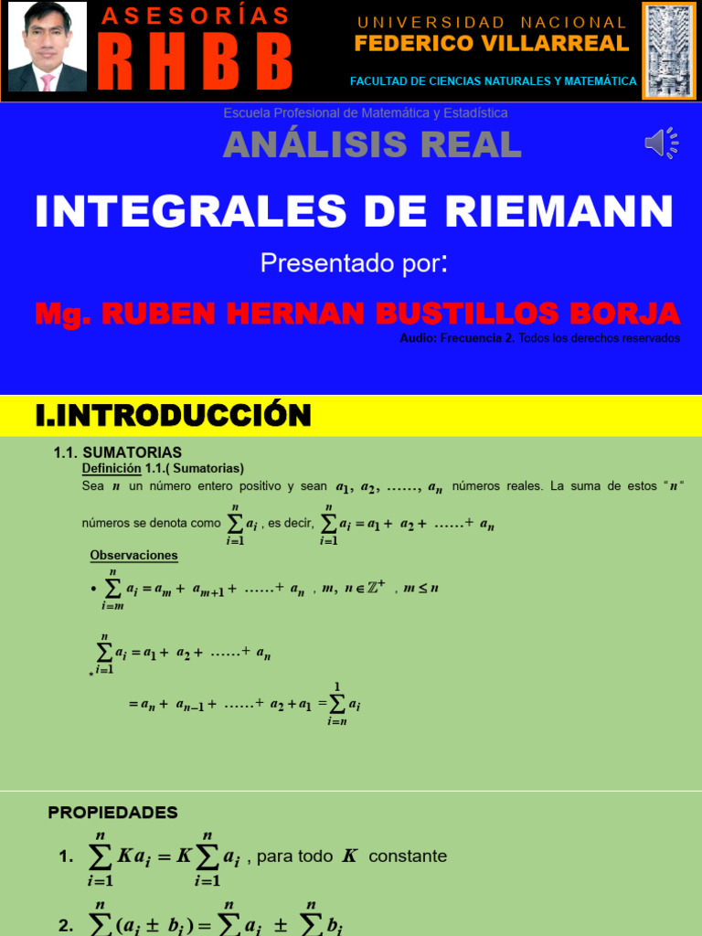 Integrales de Riemann- Analisis Real-rhbb 2024 | PDF | Matemáticas ...