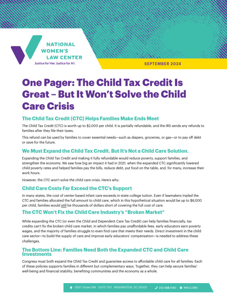 One-Pager-The-Child-Tax-Credit-Is-Great-But-It-Wont-Solve-the-Child ...
