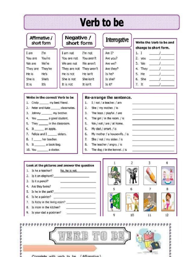 Verb To Be Practice | PDF