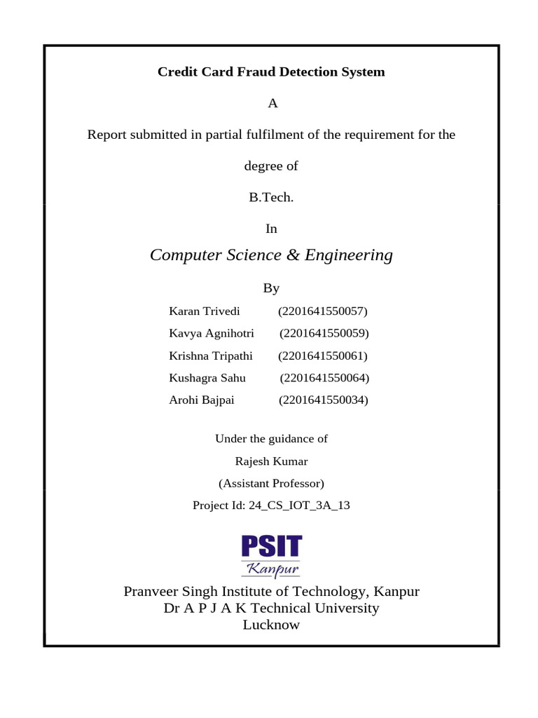 ProjectReport-24 CS IOT 3A 13 | PDF | Machine Learning | Software Testing