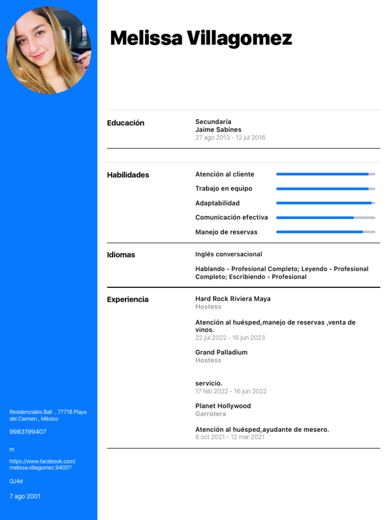 Cvmaker - Melissa Villagomez | PDF