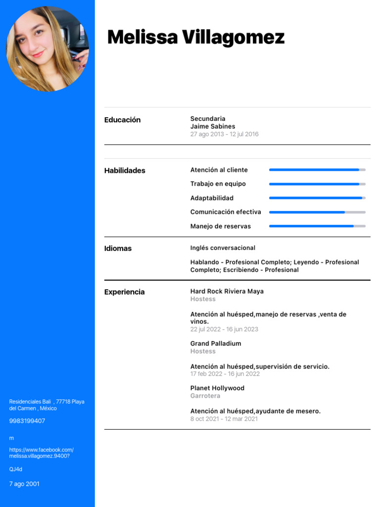 Cvmaker - Melissa Villagomez 2 | PDF