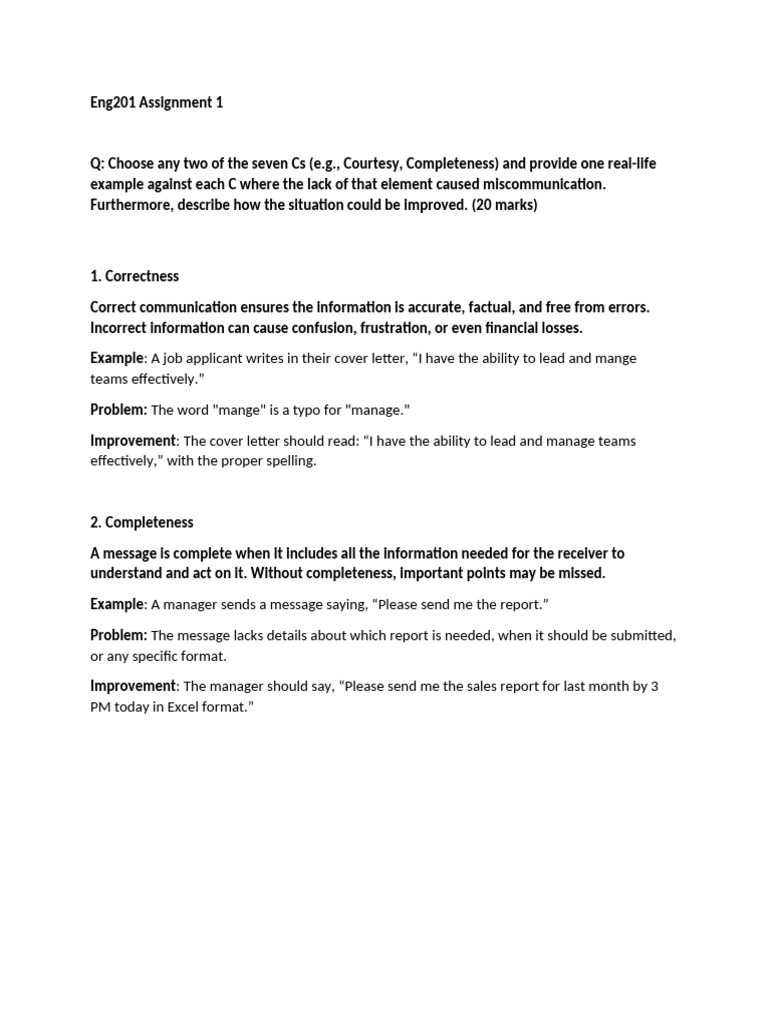 Eng201 Assignment 1 Fall 2024 | PDF