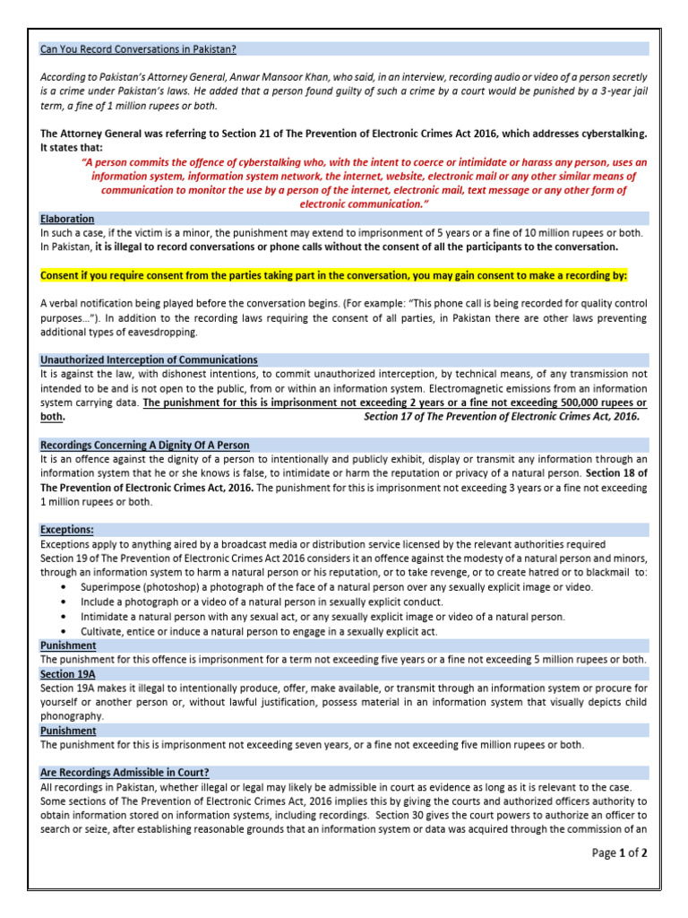 Recording Without Consent | PDF | Crimes | Crime & Violence