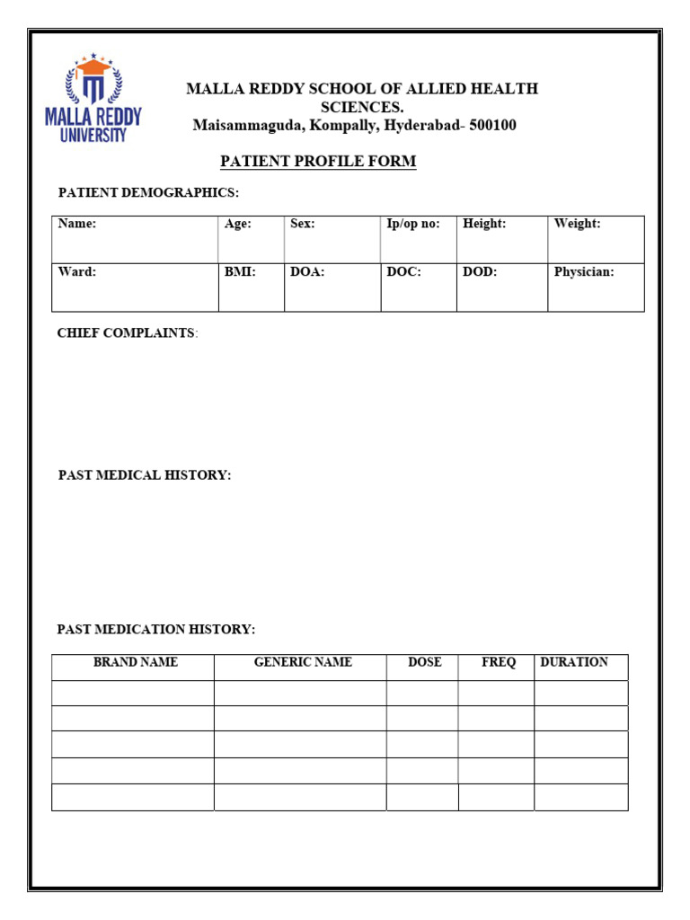 PATIENT PROFORMA malla reddy | PDF | Low Density Lipoprotein | High ...