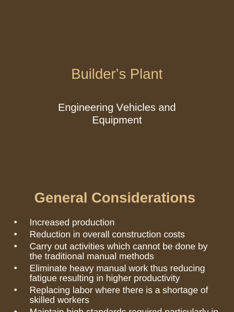 Builders plant | PDF | Loader (Equipment) | Crane (Machine)