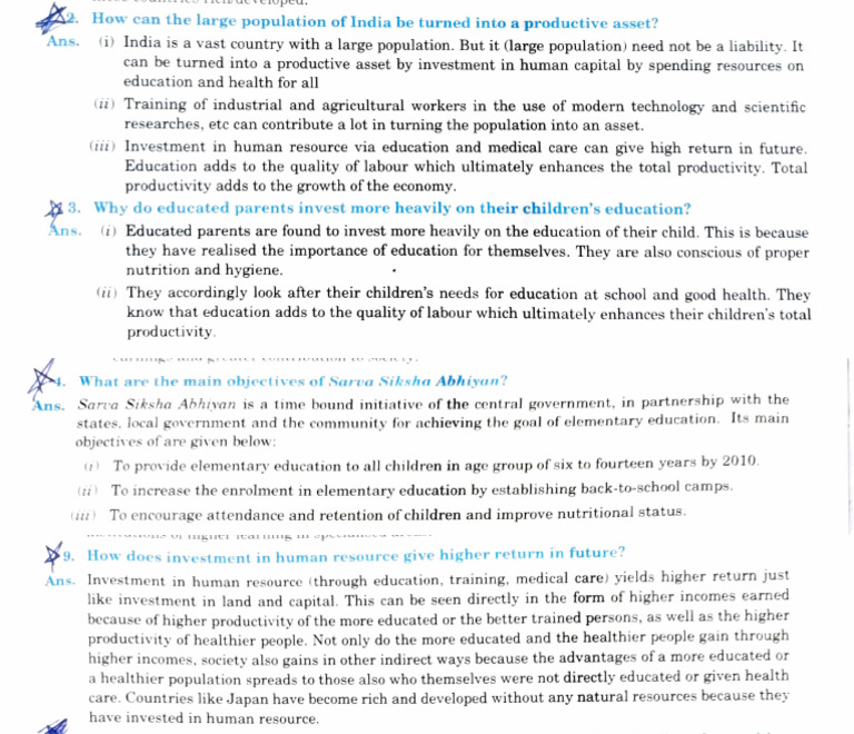 Class 9 Economics Chapter 2 People As Resource.. | PDF | Unemployment ...