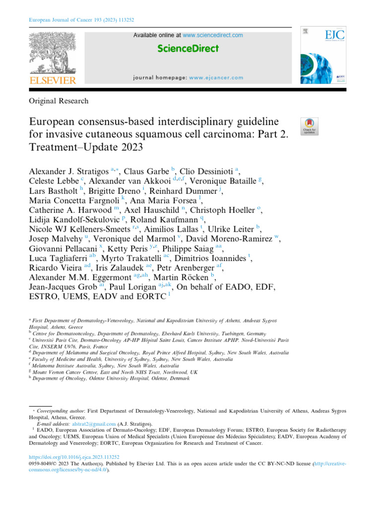 European Squamous Guidelines | PDF | Surgery | Radiation Therapy
