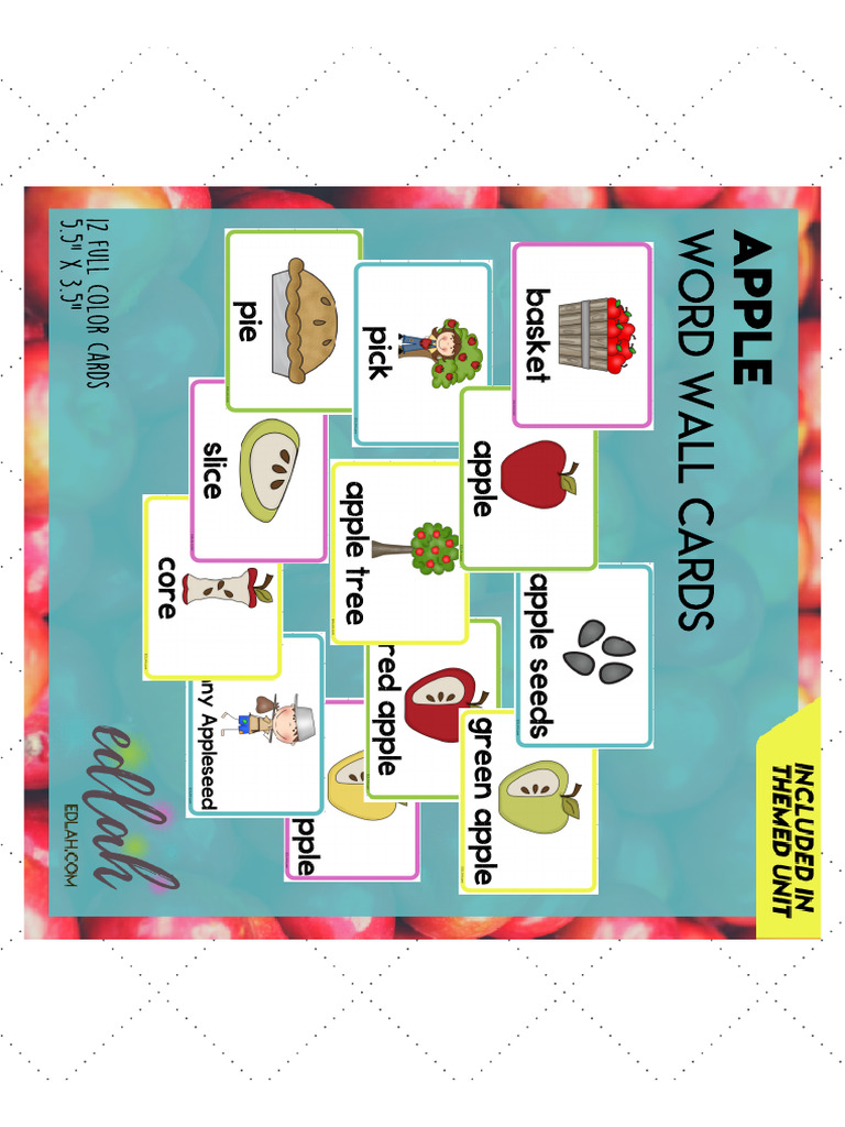 Apple Word Wall Cards | PDF
