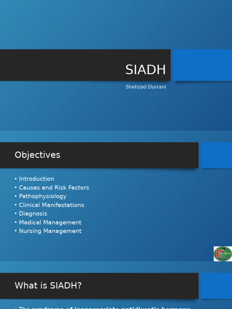 Understanding SIADH: Causes and Management | PDF