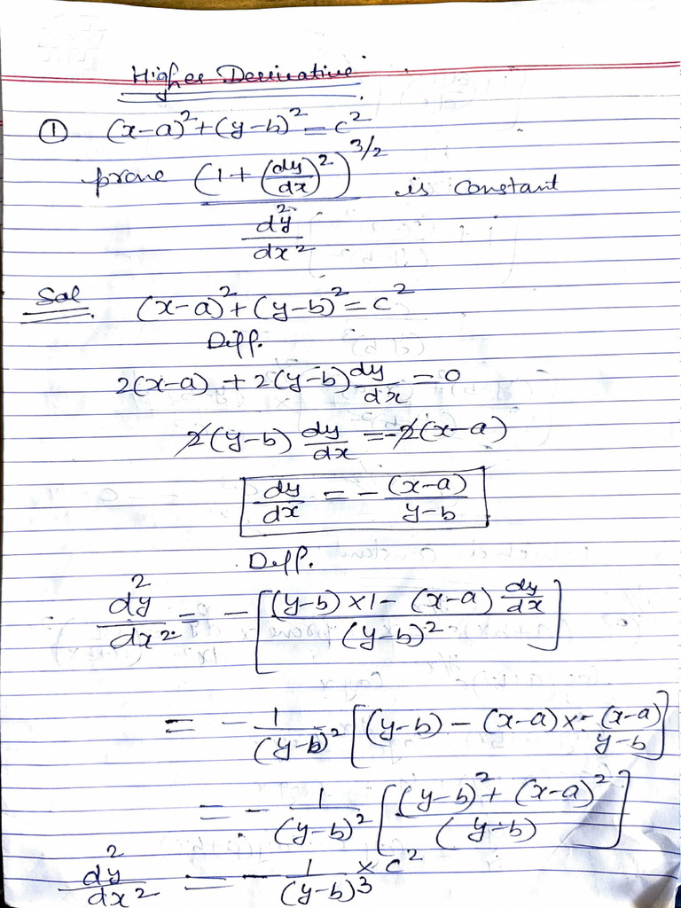 Higher Order Derivative | PDF