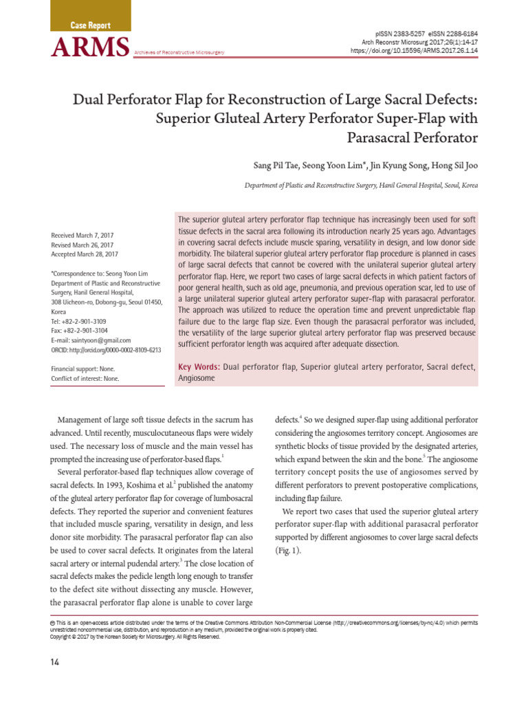 Dual Perforator Flap For Reconstruction of Large S | PDF | Surgical ...