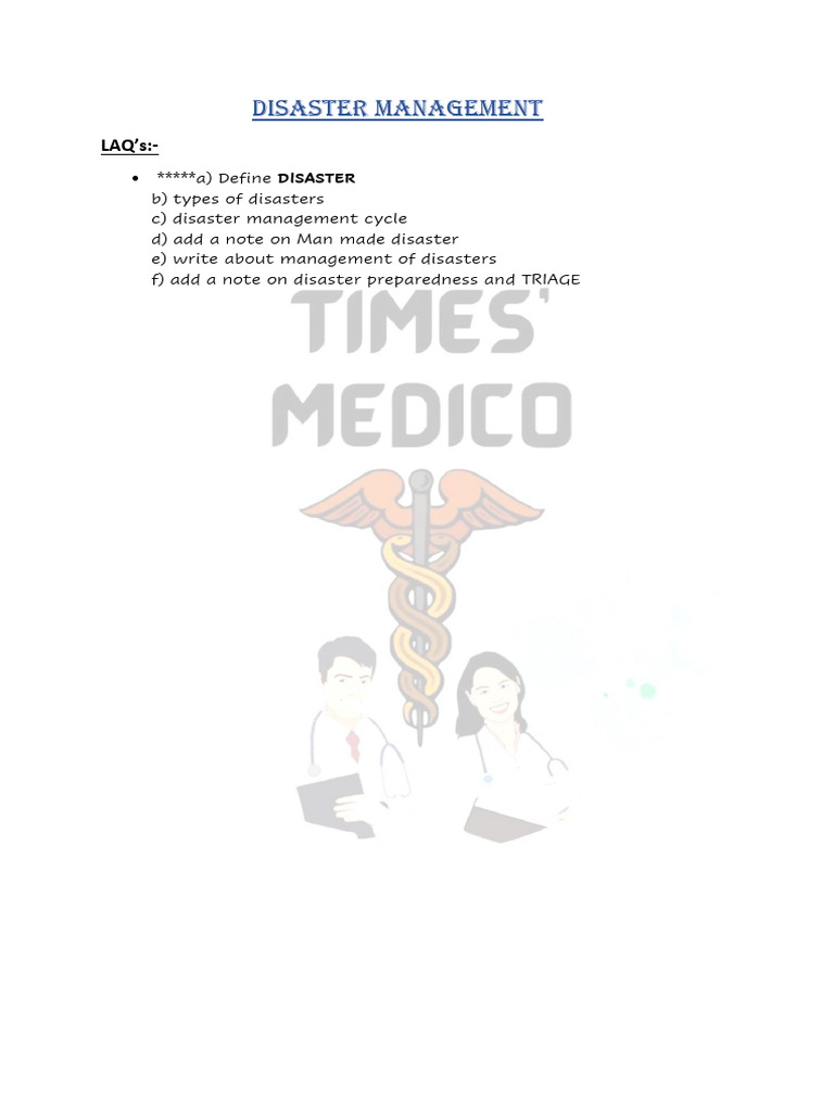 Disaster Management | PDF