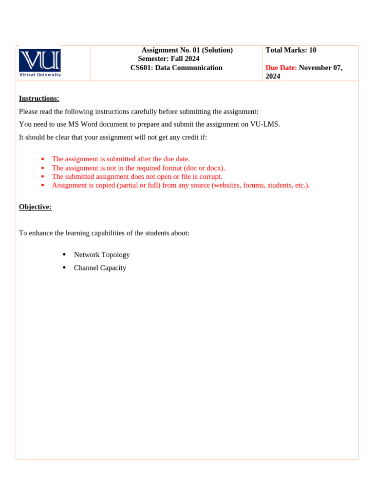 Data Communication Assignment Solutions | PDF | Signal To Noise Ratio ...