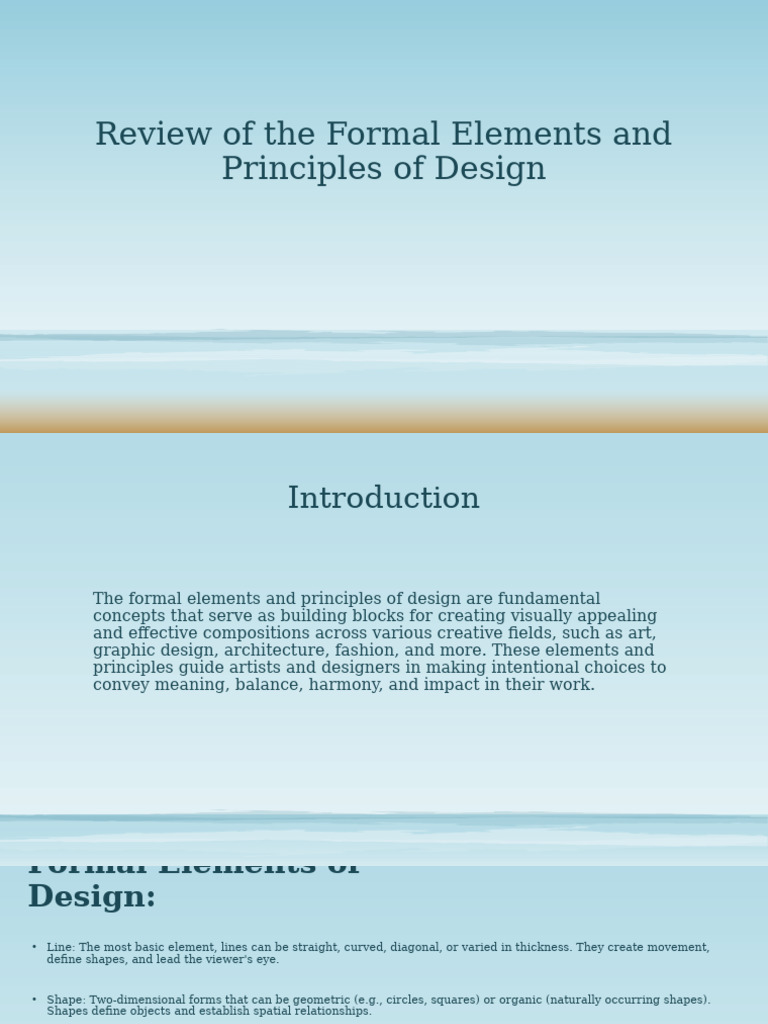 Design Elements and Principles Overview | PDF | Composition (Visual Arts)